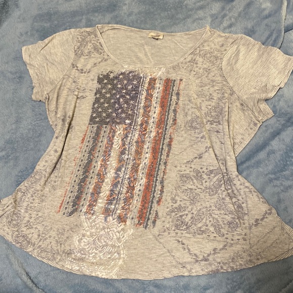 Avenue | Tops | 35 Red White And Blue Tee Shirt | Poshmark